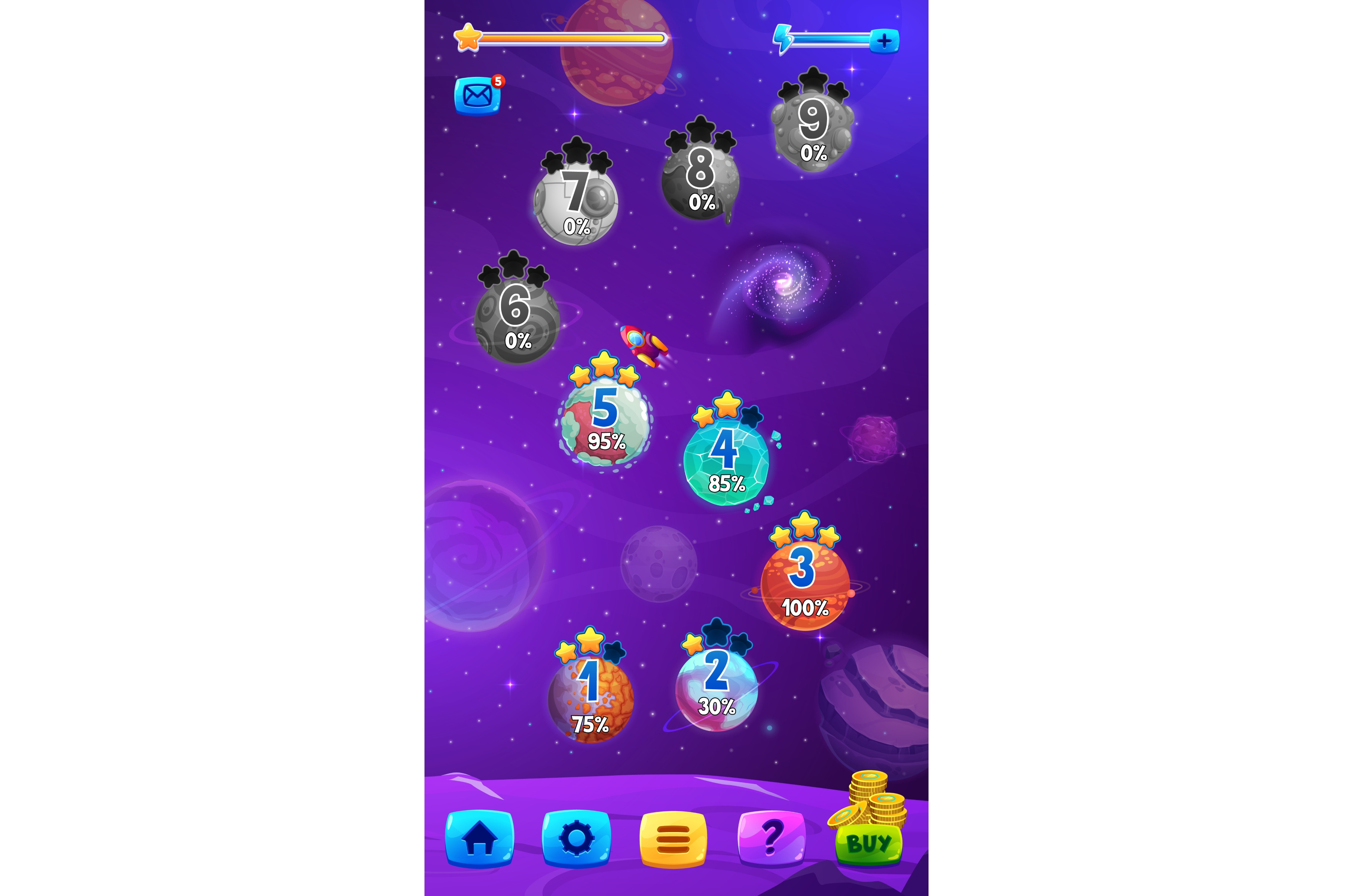 Galaxy space game map screen, a Technology Illustration by Vector Tradition