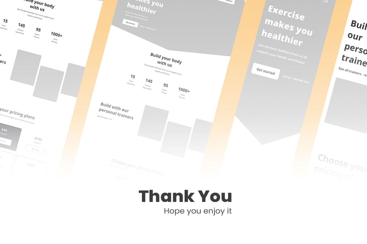 Fitness Gym Wireframe Website