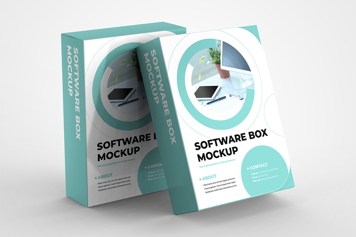 Software Box Mockup, a Product Mockup by UnicDesign