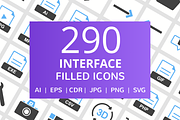 290 Interface Filled Icons, an Outline Icon by IconBunny
