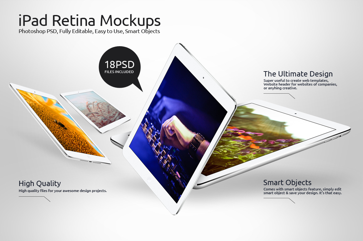 iPad Retina Mockups, an iPad Mockup by ydlabs | Creative Market