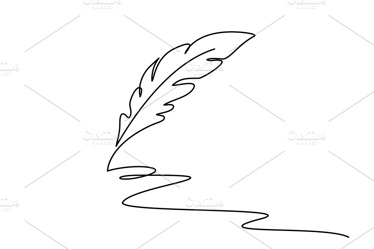 Feather pen silhouette sign, an Object Illustration by Valenty