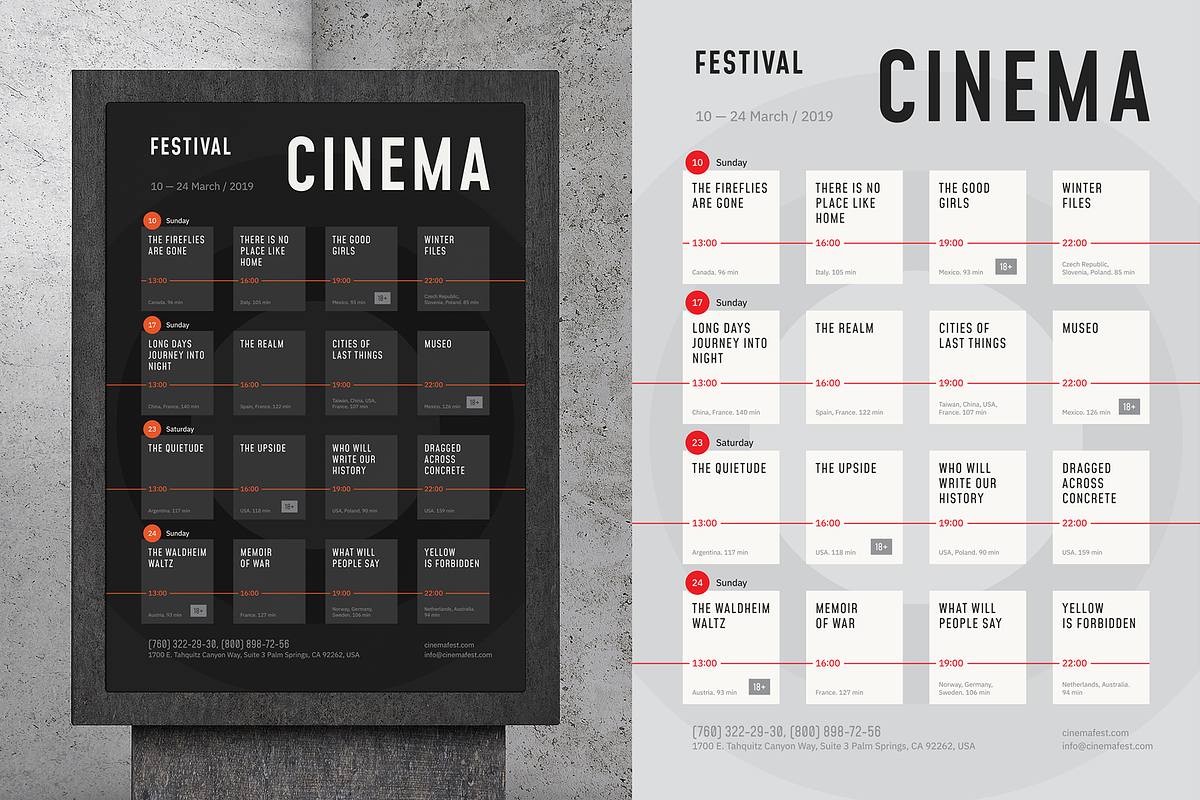 Film Festival Event Schedule Poster, a Flyer Template by EDT.Graphics