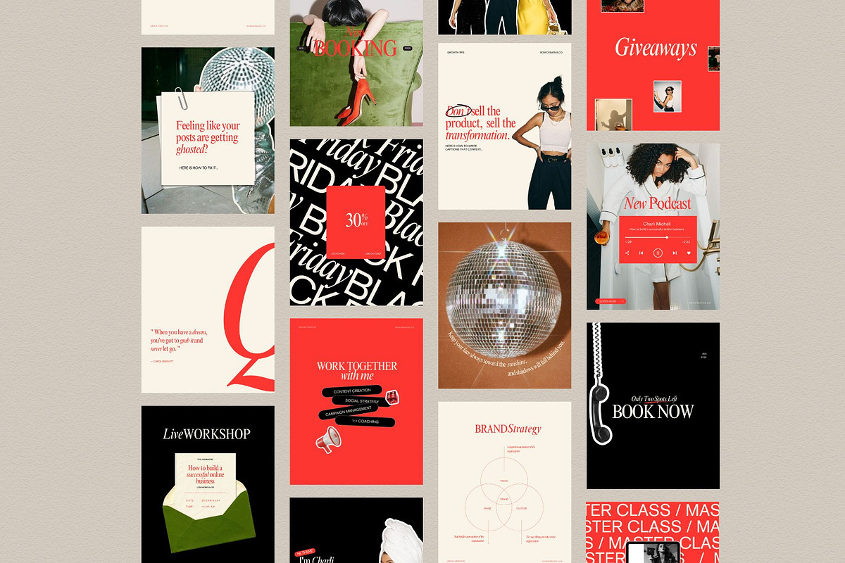 Bold Red Instagram Template | Creative Market