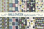 Halloween retro digital papers, a Graphic by Natalia Gonzalez