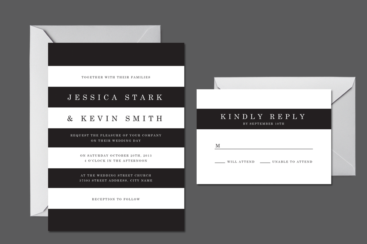 Chic Stripes Wedding Suite, an Invitation Template by origamiprints