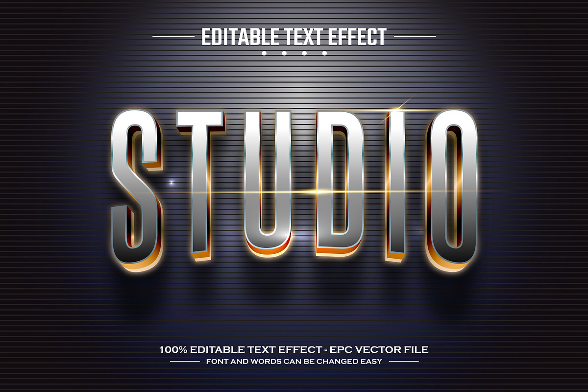 Studio 3D editable text effect
