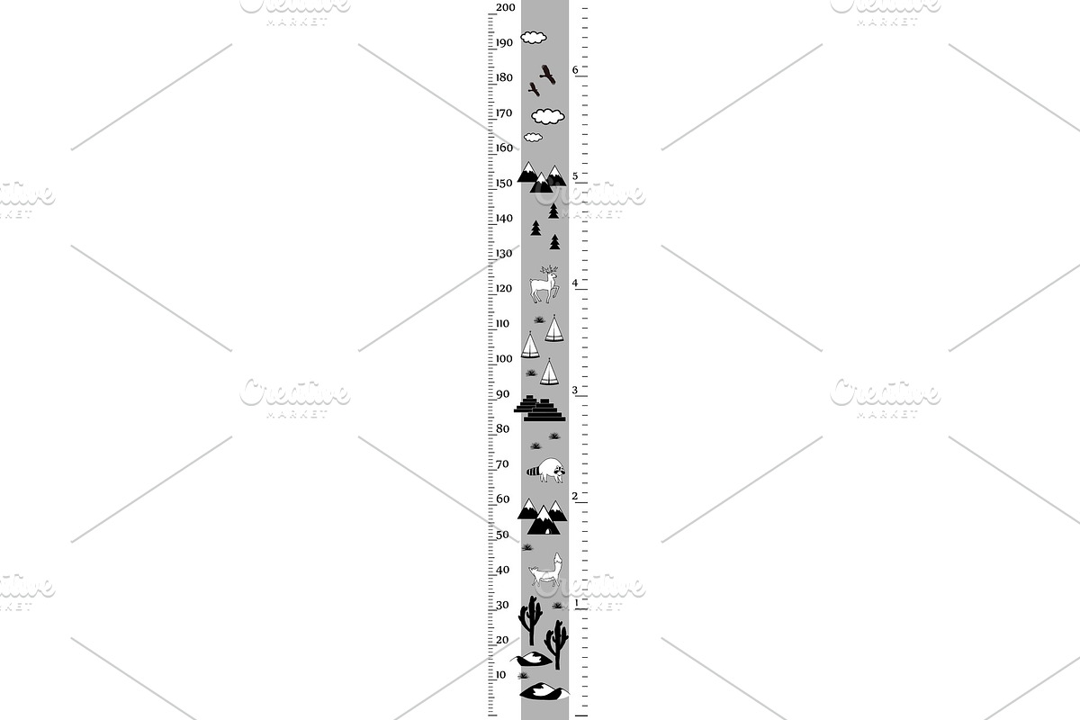 Vector height chart in minimalistic, an Object Graphic by Toltemara