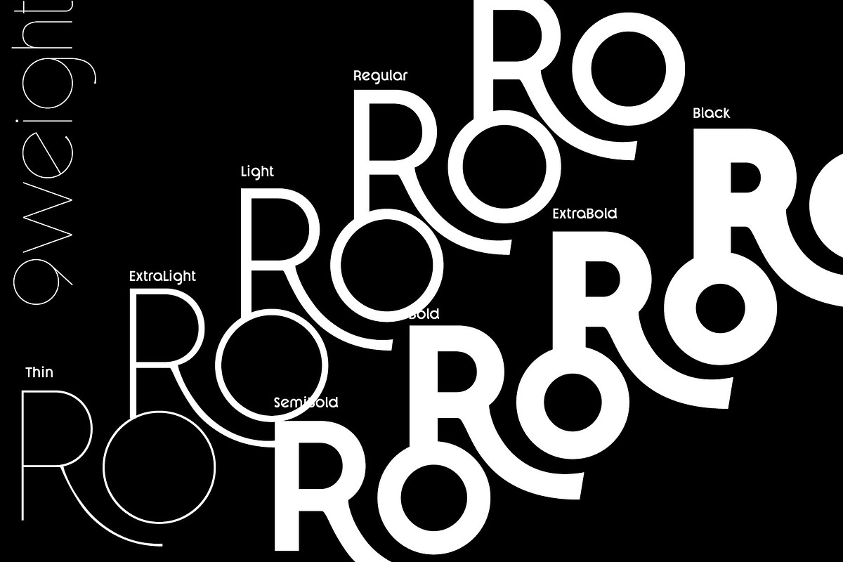 Reost - Stylish Modern Font Family, a Sans Serif Font by Brenners