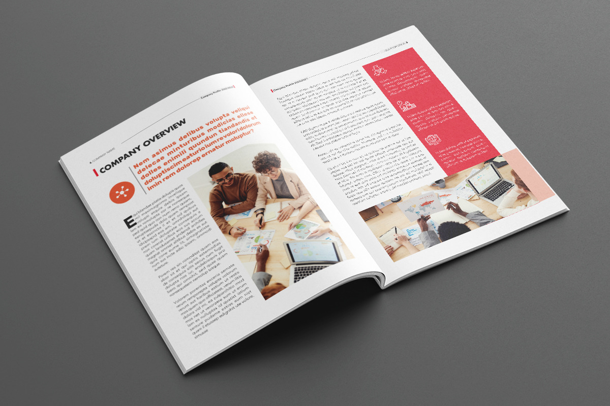 Company Profile For Business, a Magazine Template by Oshin Design