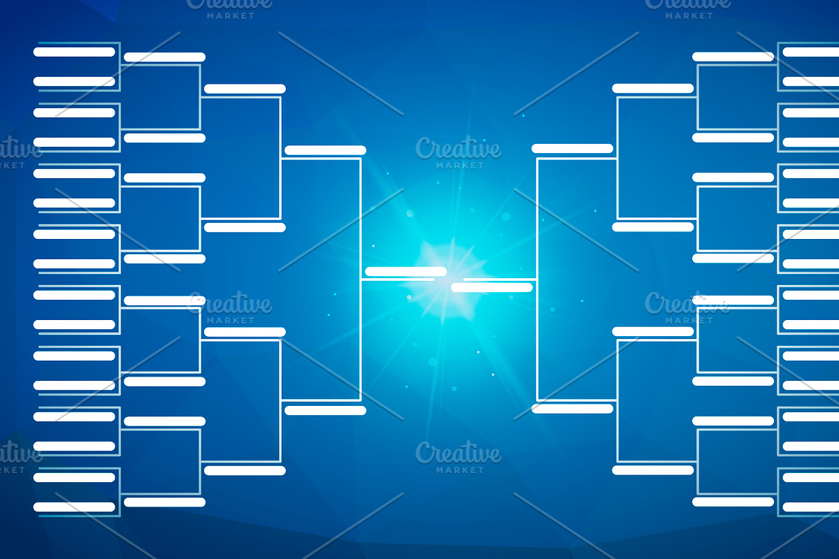 Tournament bracket template, 32 team, an Illustration by BestPics