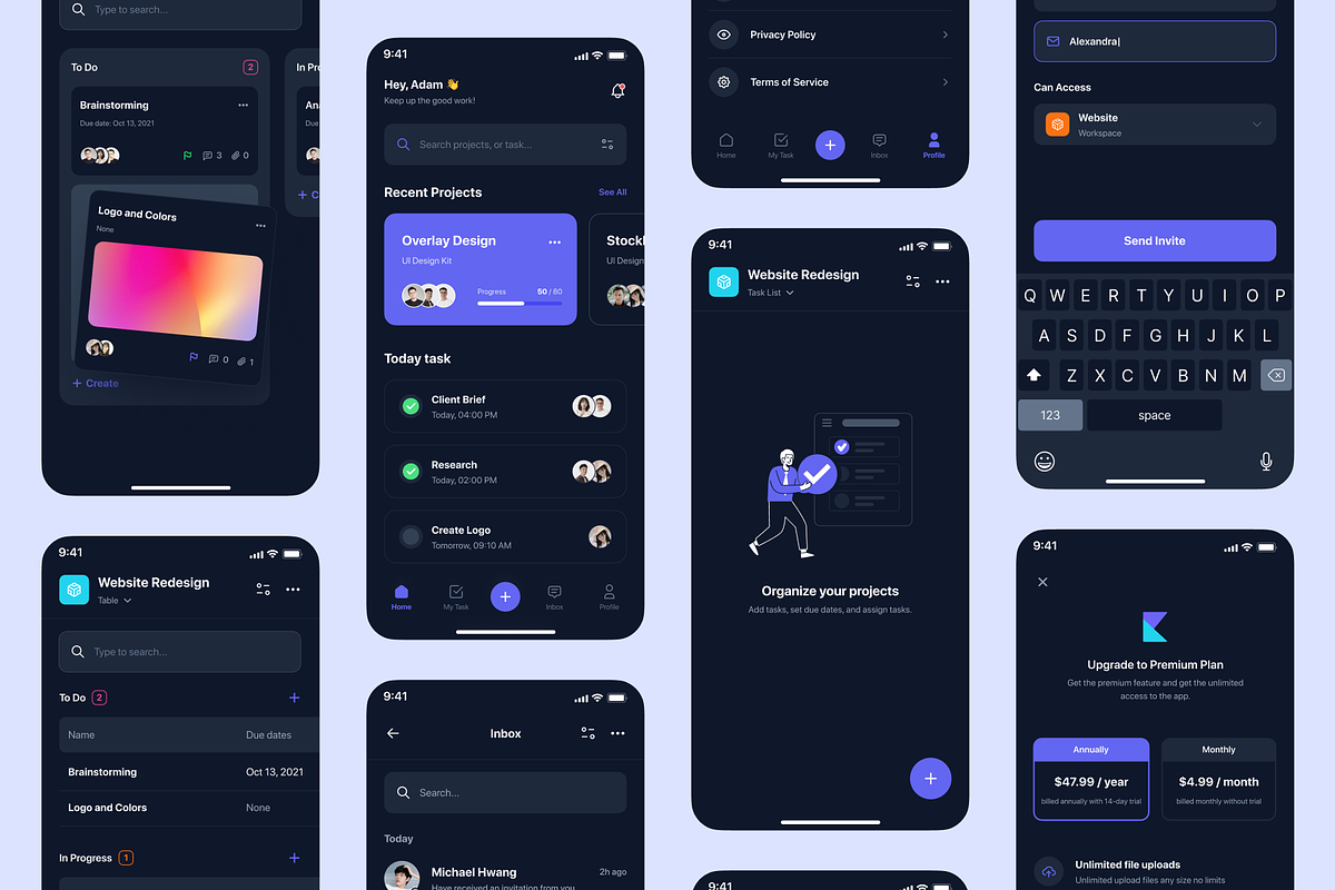 Kanban - Project Management UI Kit, an UI Kit Template by Unpixel Design