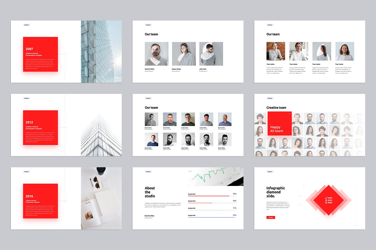 Intense - Animated Pitch Deck, a Presentation Template by TemplateZuu