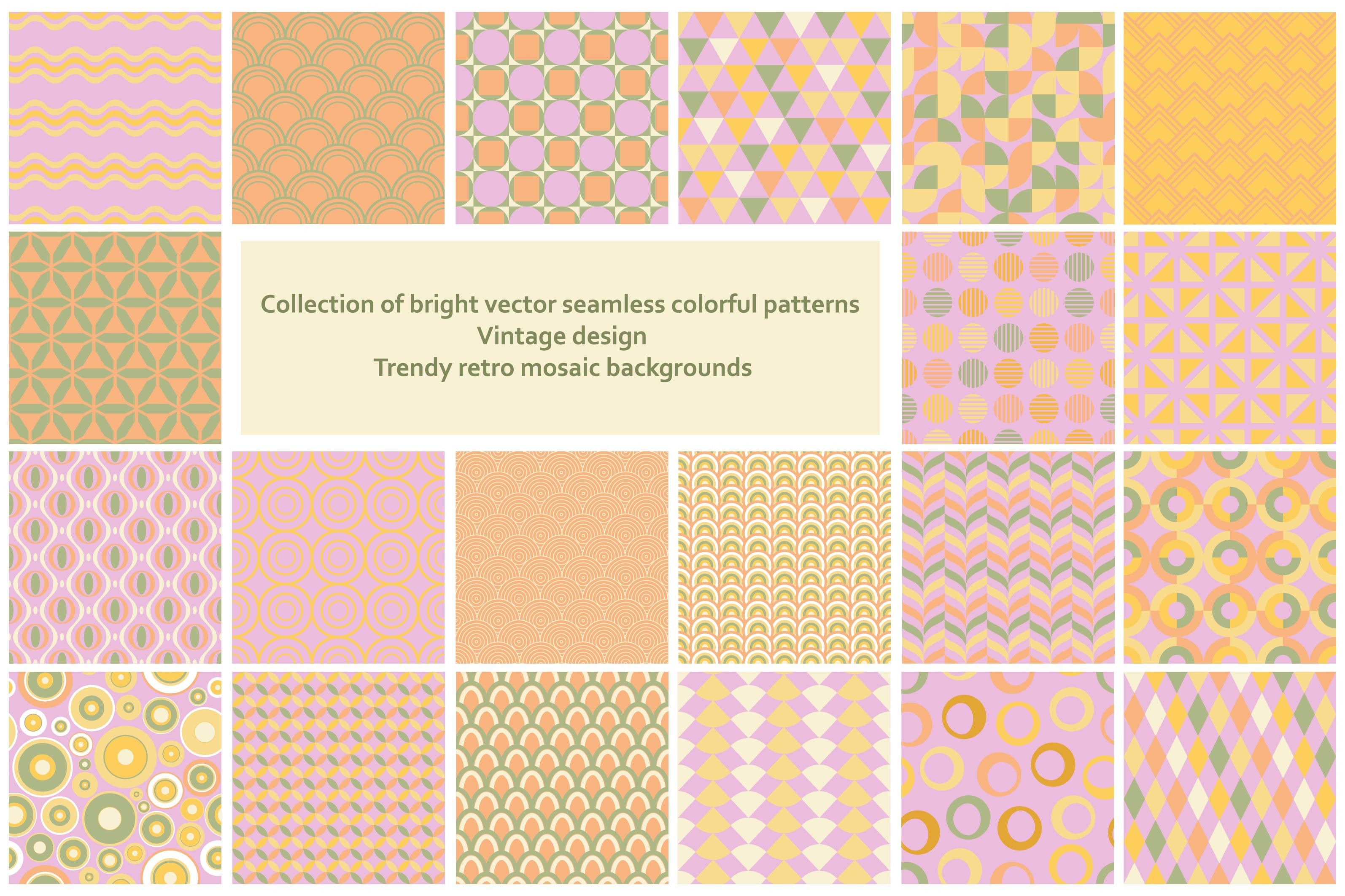 Bright vintage geometric patterns