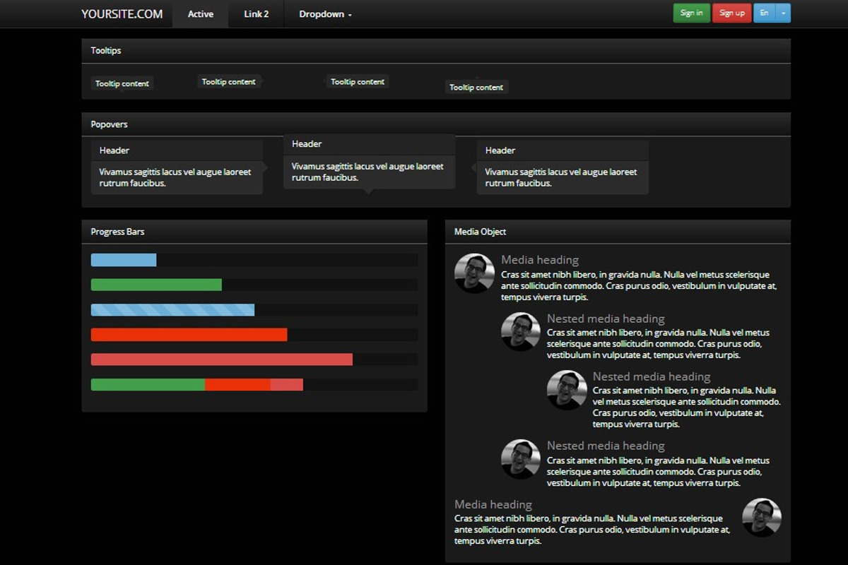Bootstrap 3.0. black classic theme, a Bootstrap Template by Bootstraptor