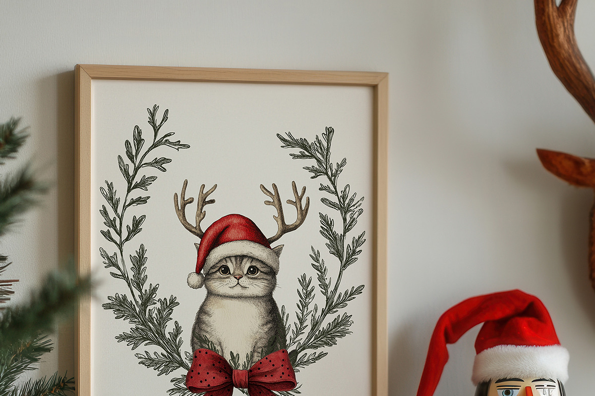 Merry Meows Cliparts and Patterns, an Object Graphic by NikiArts