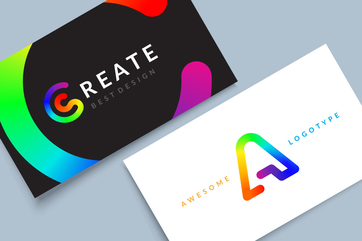 Rainbow logo alphabet, a Branding & Logo Template by PLSTD.