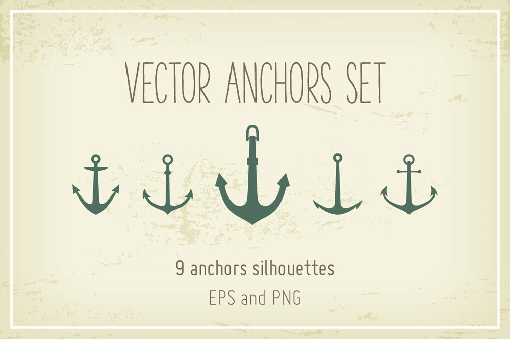 Vector anchors set, an Object Graphic by Paper Cards