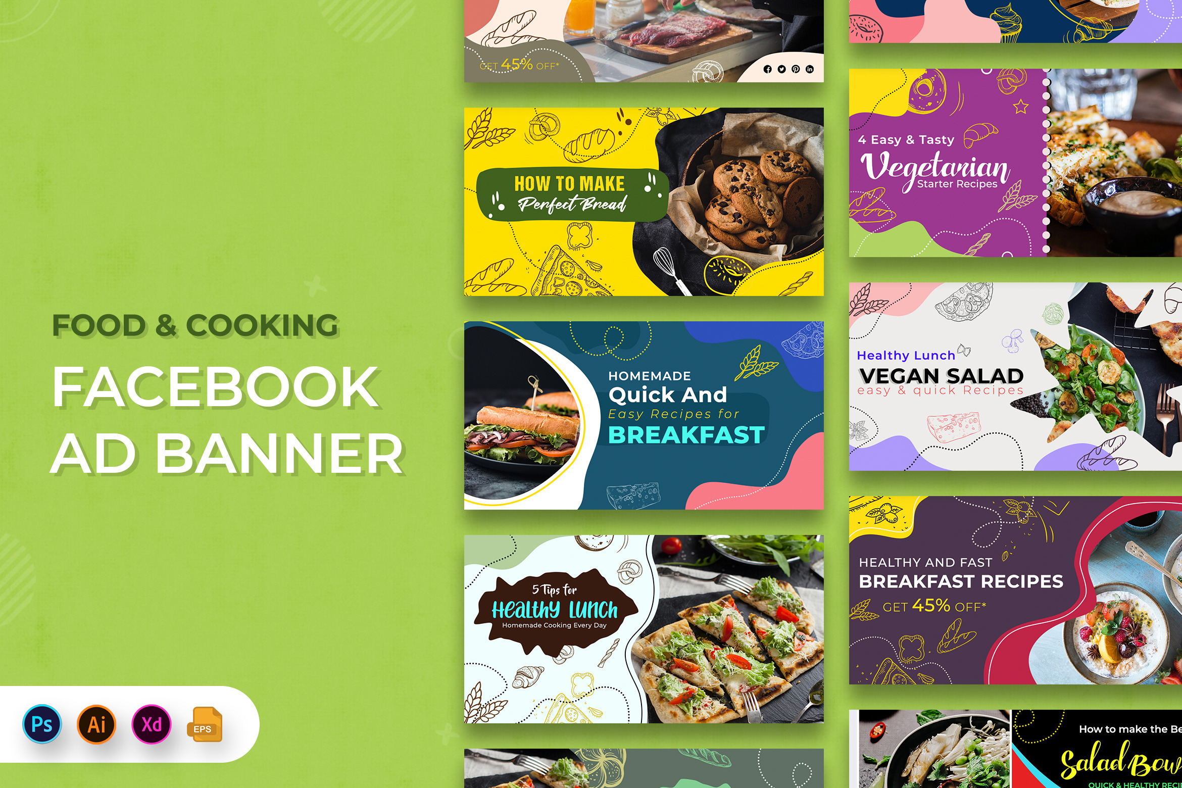 Food Facebook Ad Banners Template, a Social Media Template by 3djagan