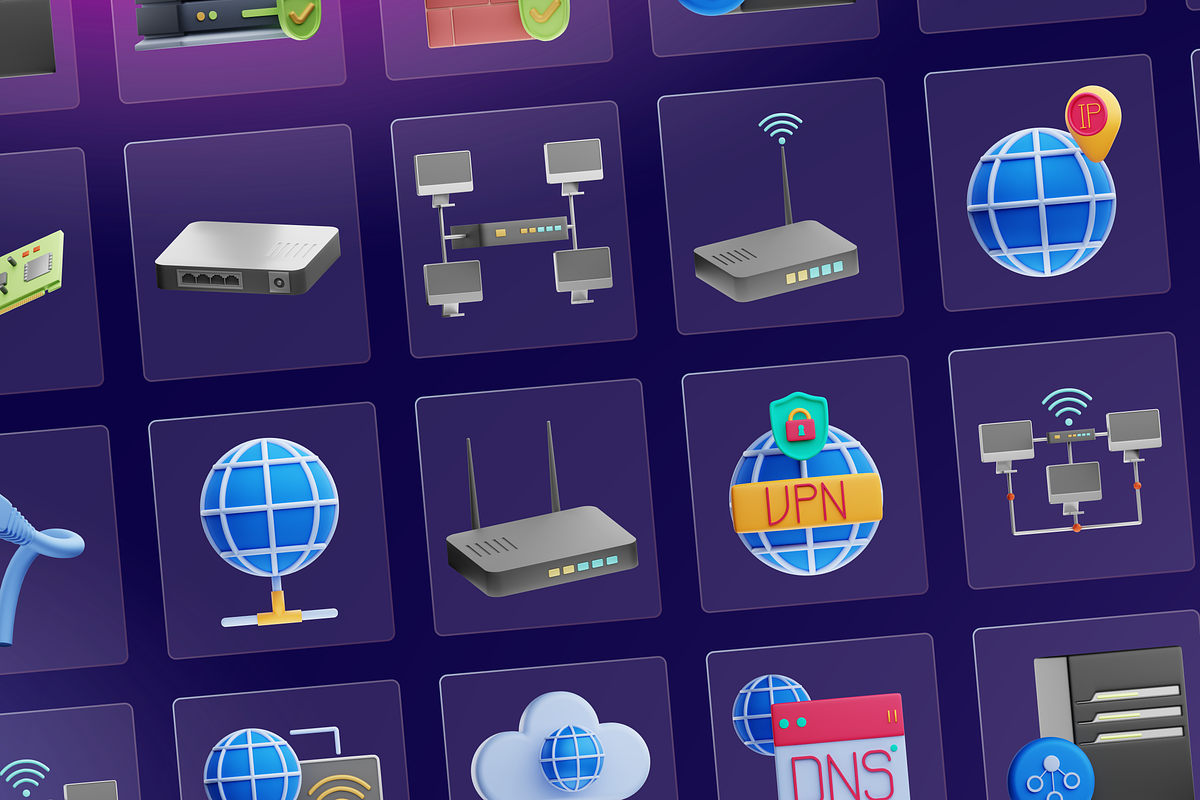 3D Network Icons