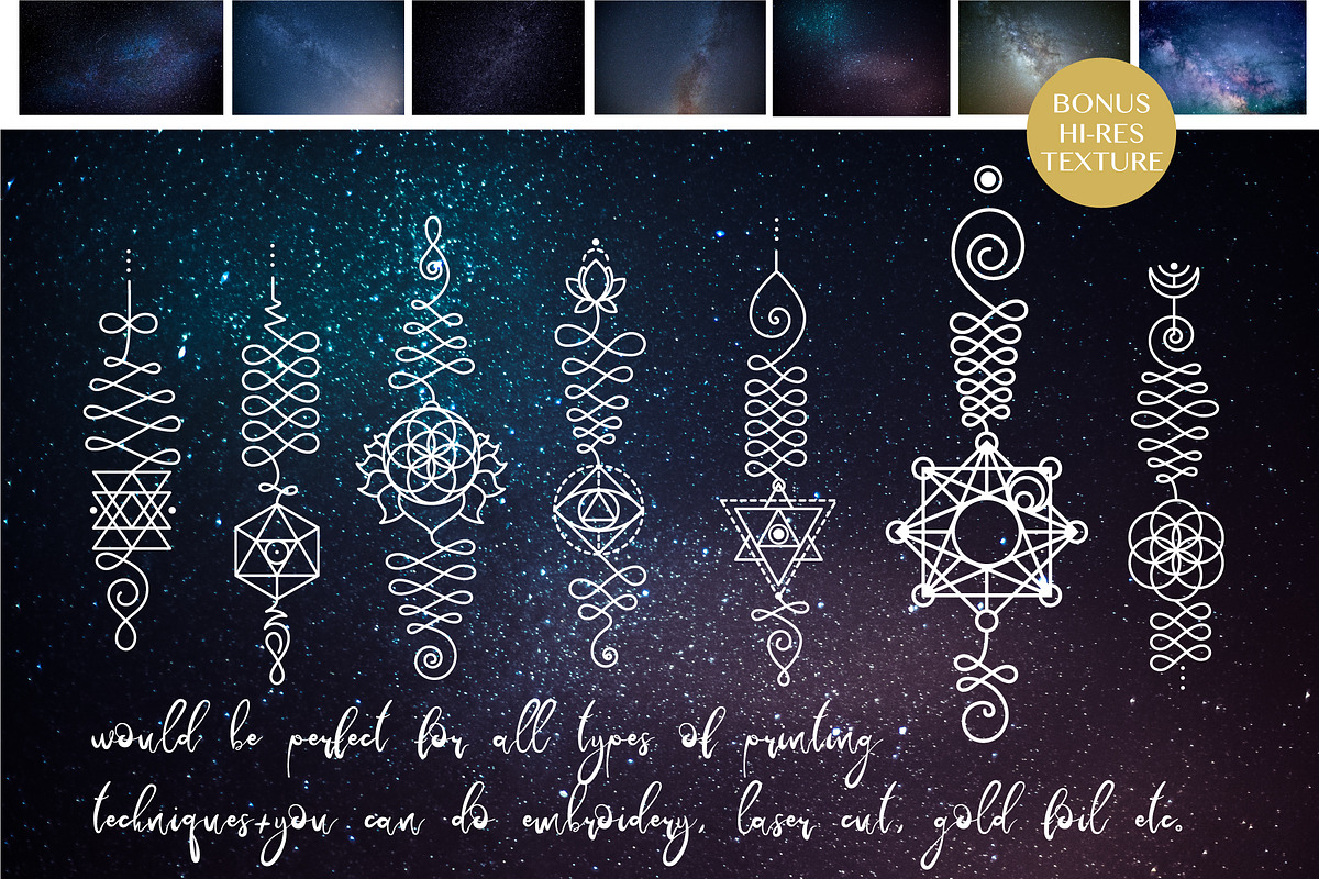 7 Unalome symbols vol.1, an Illustration by Aleksandra Slowik
