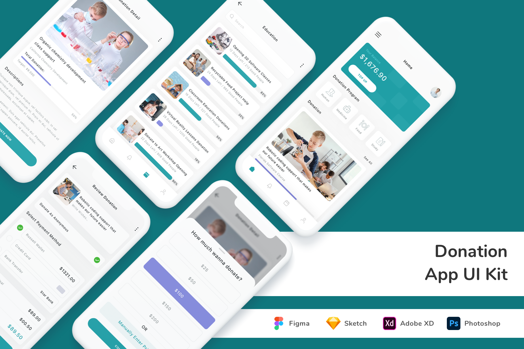 Donation App UI Kit, an UI Kit Template by Betush