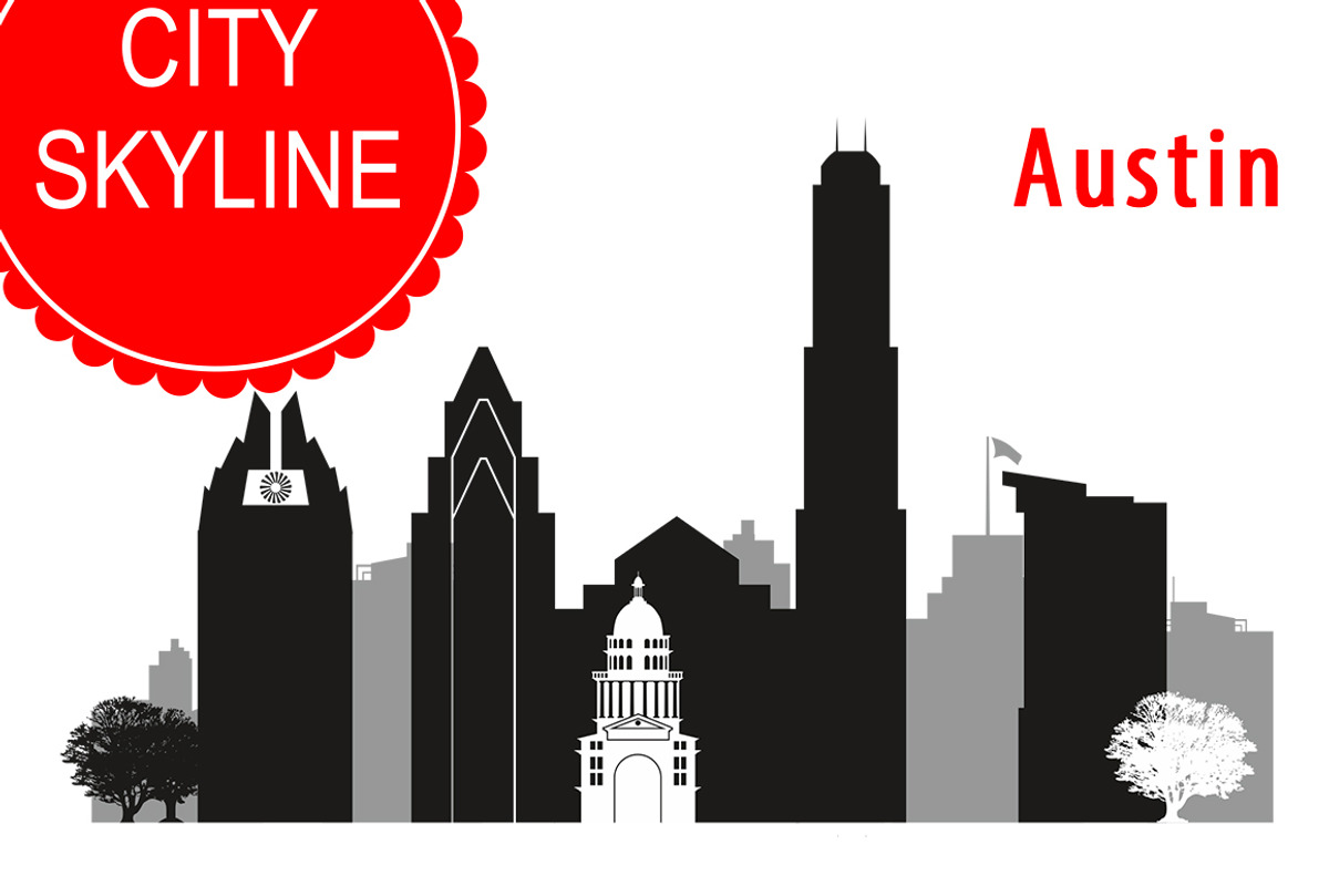 Austin vector skyline, an Illustration by DimShop