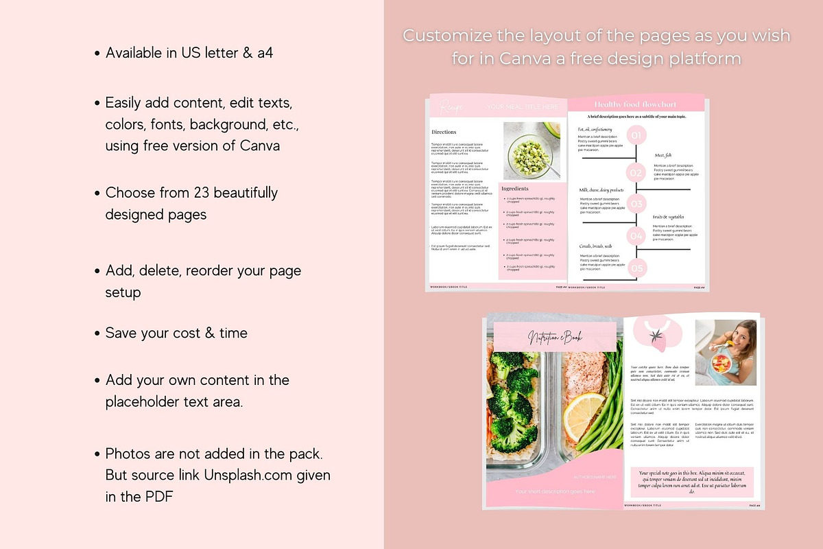 Nutrition meal recipe template