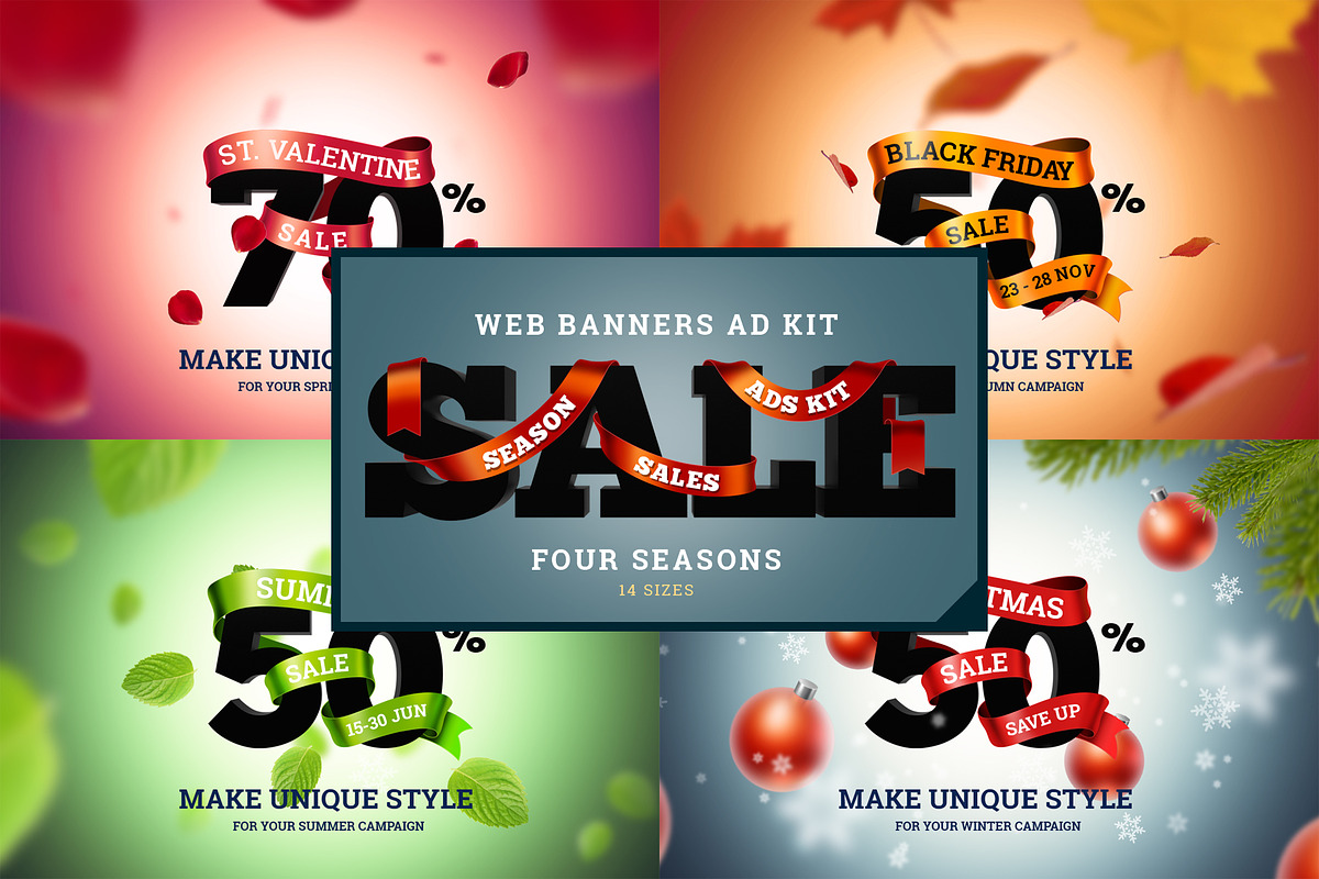 Season sales ads kit, a Templates & Theme by TITO
