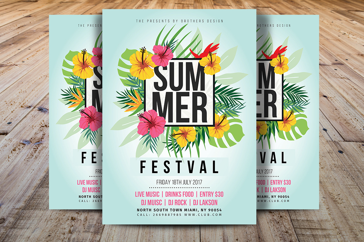 Summer Flyer Template, a Flyer Template by Madhabi Studio