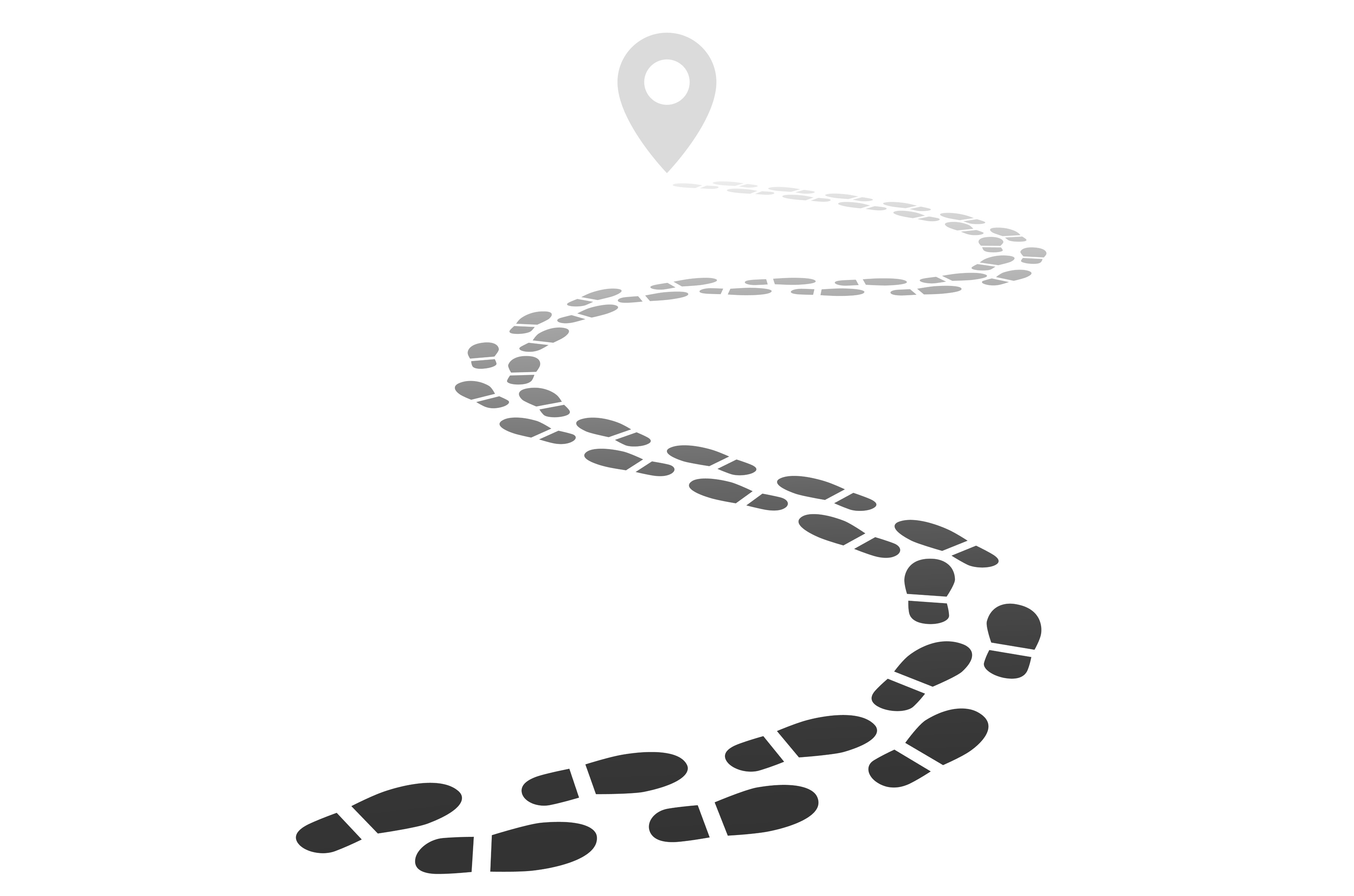 Footprint trail. Footstep walking, a Background Graphic by Valerie Bodnar