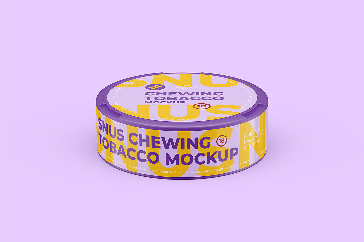 Snus Chewing Tobacco Can Mockup, a Packaging Mockup by easymock 2
