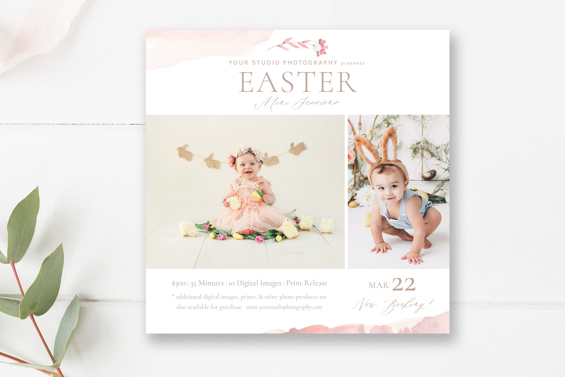 Easter Mini Session Template, a Flyer Template by By Stephanie Design