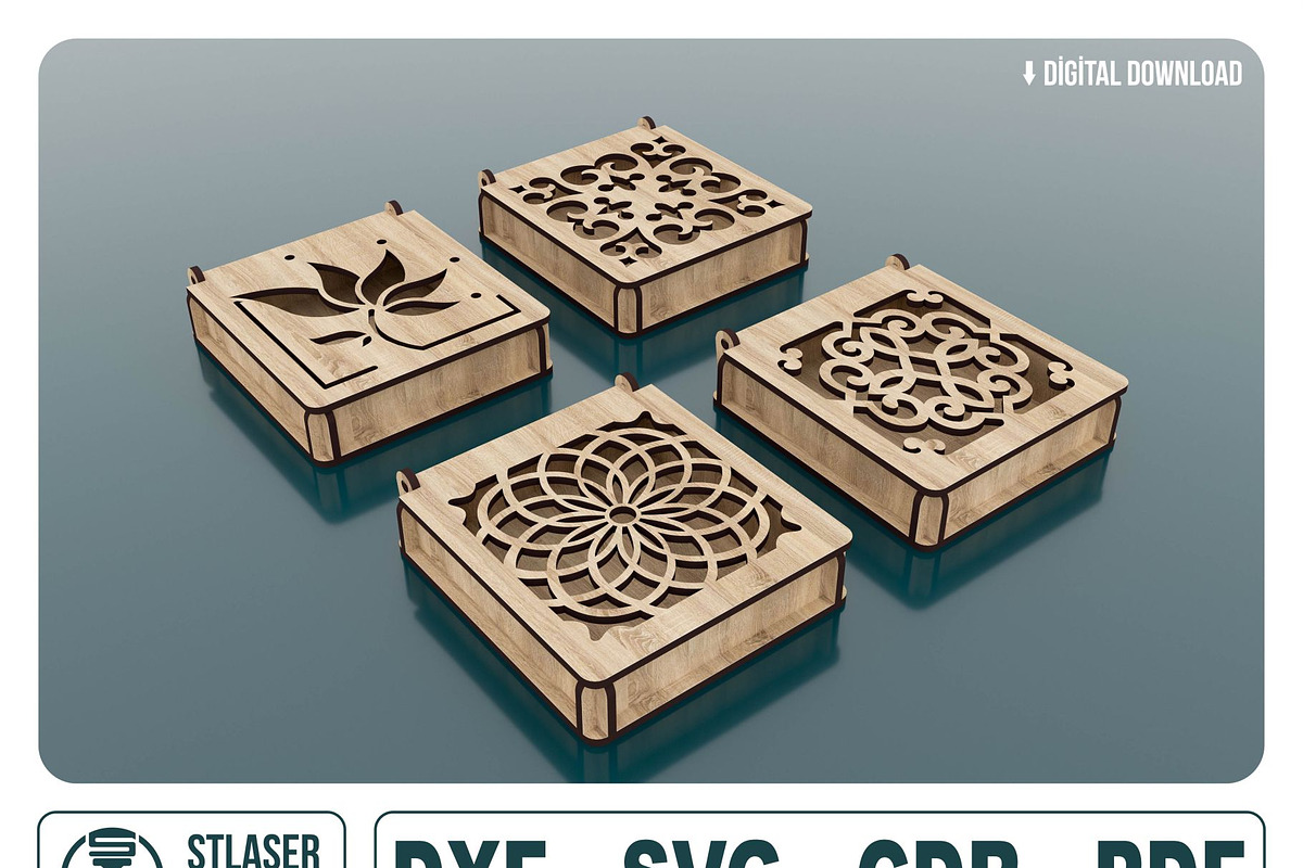 Decorative Gift Box Laser Cut Files, an Object Graphic by STLaserDesignArt