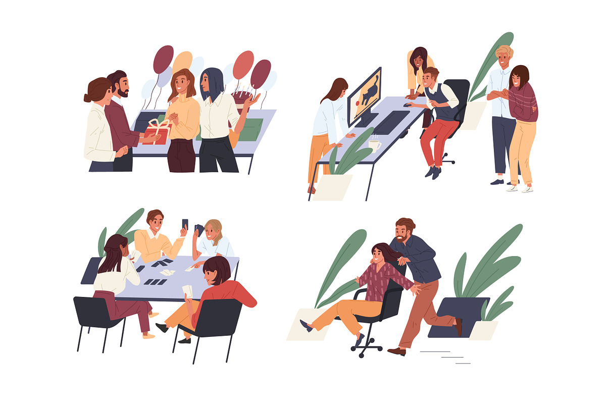 Team fun activities in the office, a Person Illustration by Good Studio