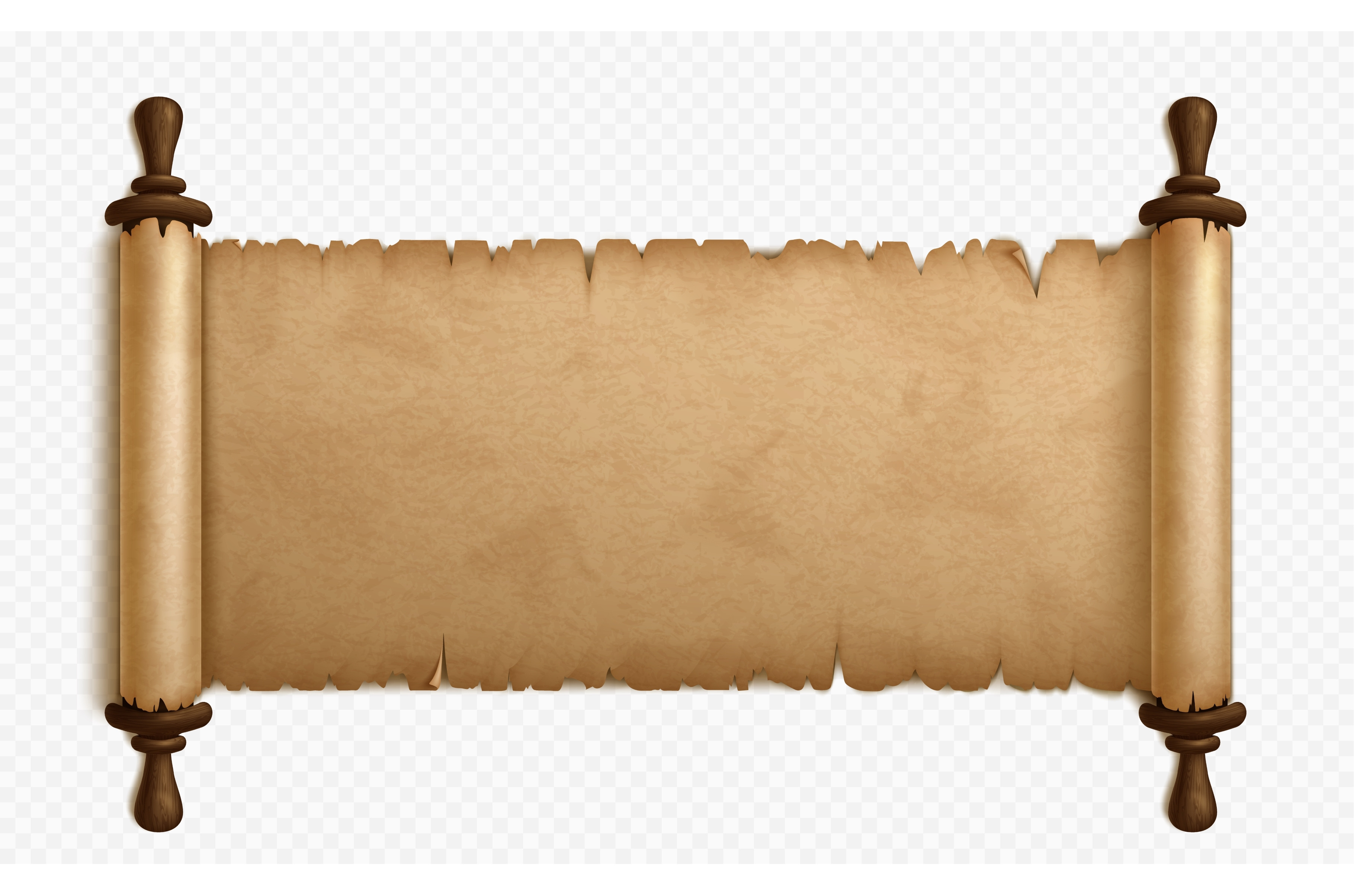 Realistic open parchment scroll on, an Illustration by art PVP - market