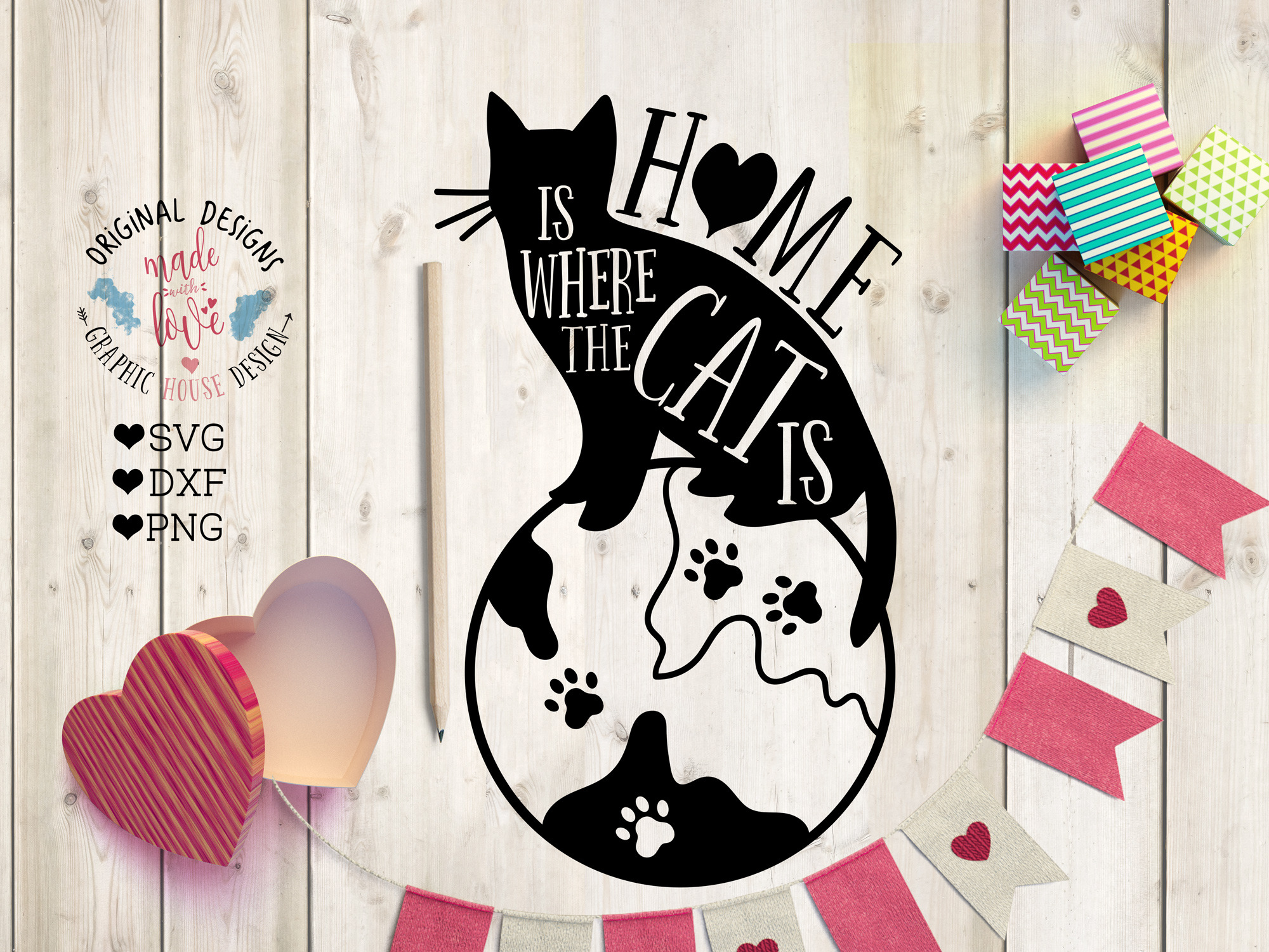 Home is Where the Cat is Cut File, an Illustration by Graphic House ...