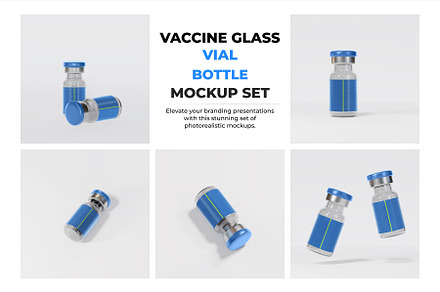 Vaccine Vial Bottle Mockups, a Packaging Mockup by MockupFree.Net