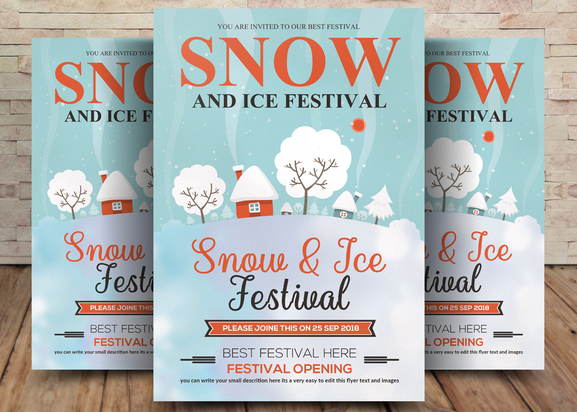 Snow And Ice Festival Flyer, a Flyer Template by graphicforest