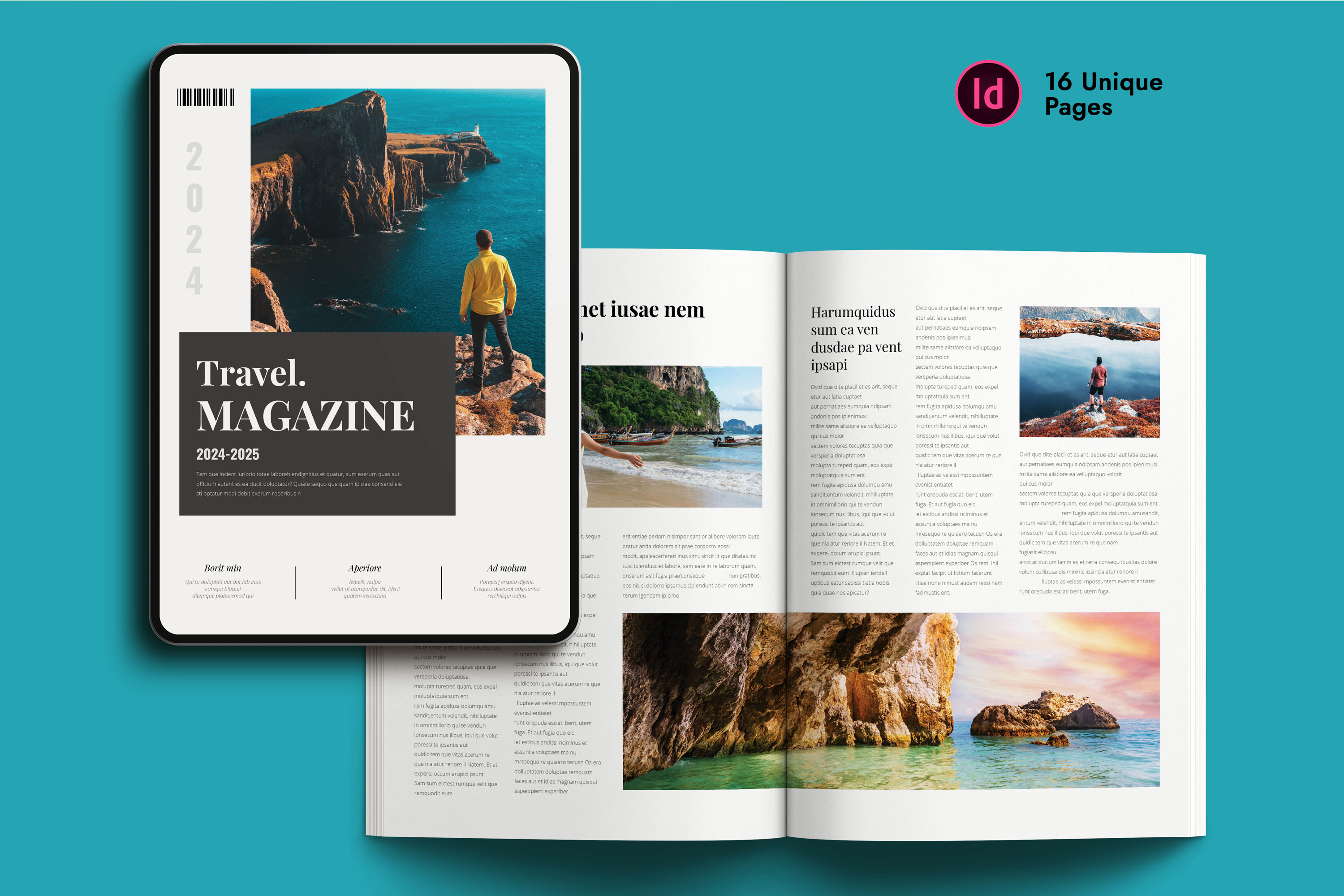 Travel Magazine Template, a Magazine Template by PrintIdea