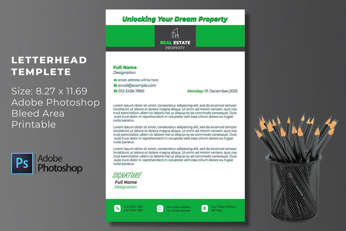 A4 Letterhead Template PSD