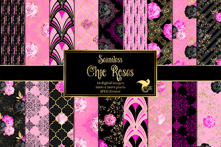 Black and White Lace Digital Paper, a Pattern Graphic by Digital Curio