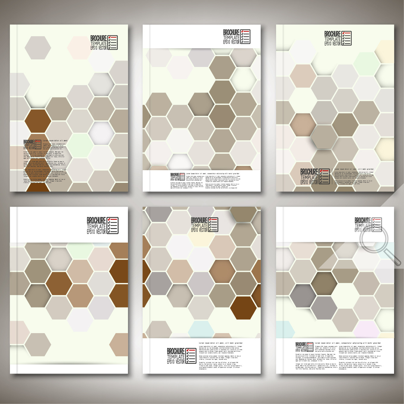 Hexagonal brochure or flyer patterns, a Work Illustration by VectorShop