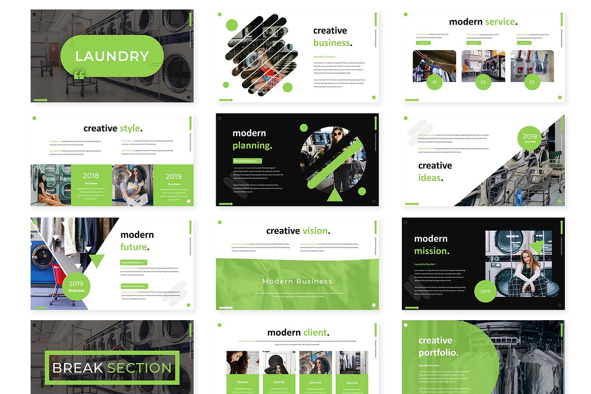 Laundry - Google Slides Template, a Presentation Template by AQR Studio