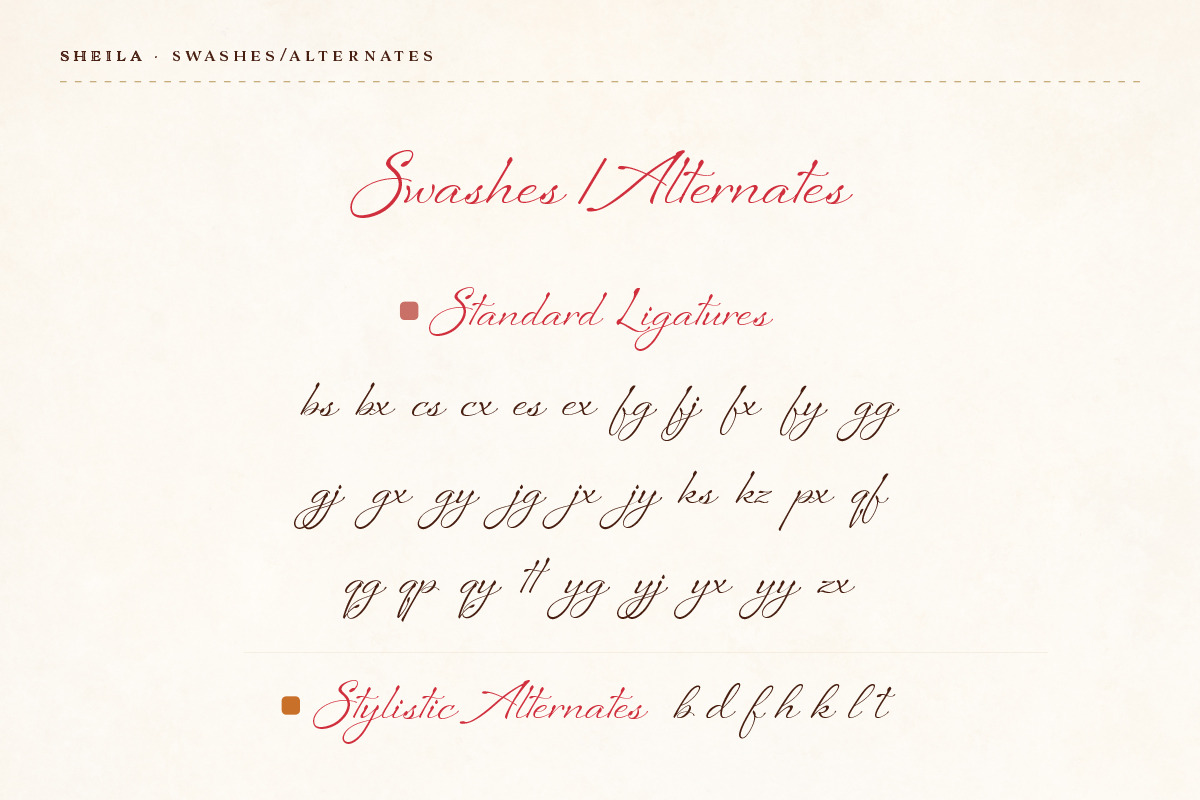 Sheila Regular, a Script Font by Laura Worthington