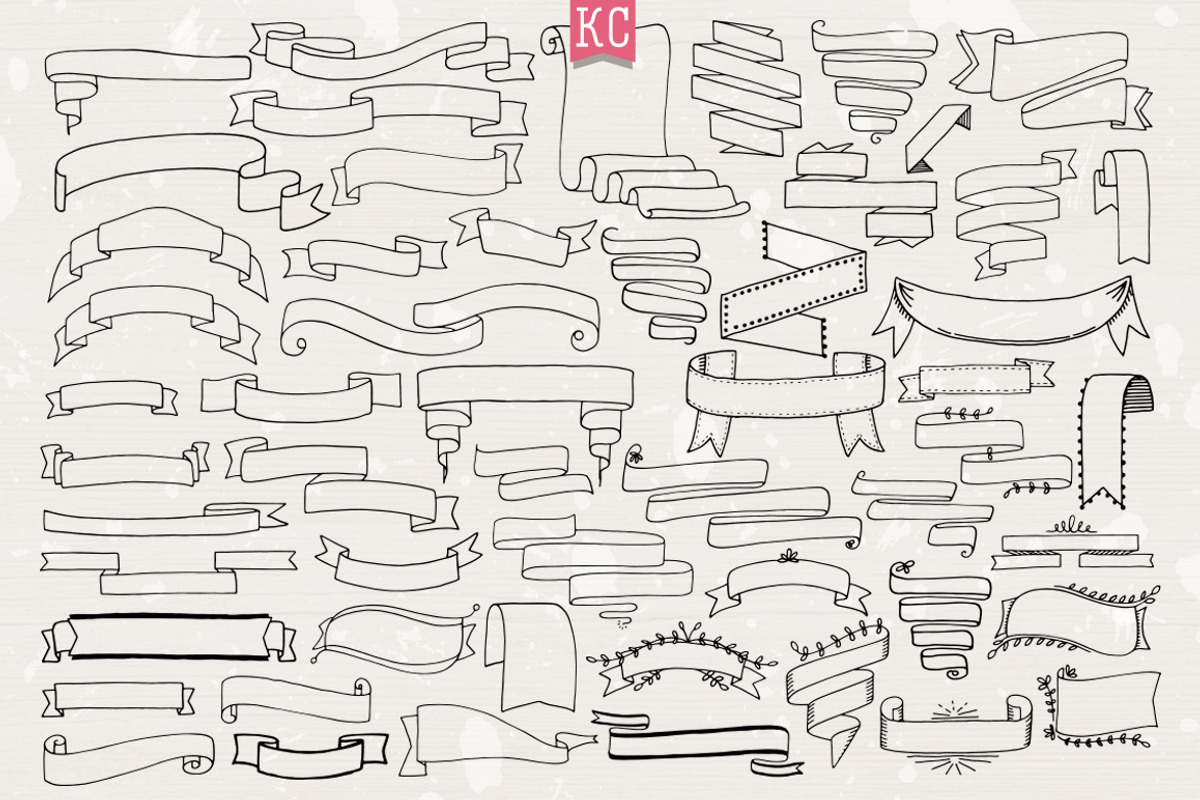 Doodle borders and banners, an Illustration by Katy Clemmans