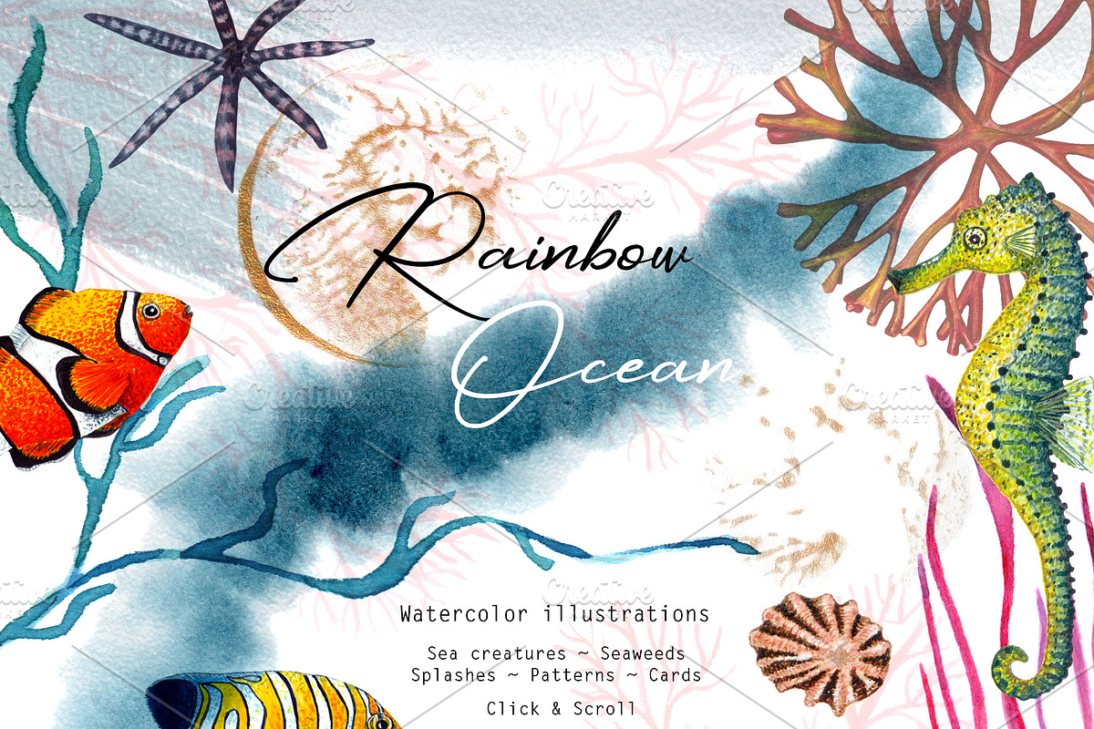 RAINBOW OCEAN, a Texture Illustration by Phantasme