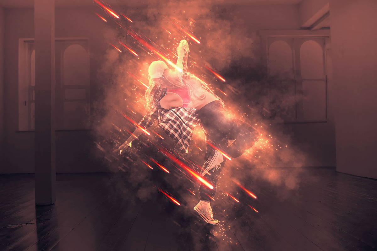 Burn Spark Effect Photoshop Action, a Brushes & More by MRI STUDIO