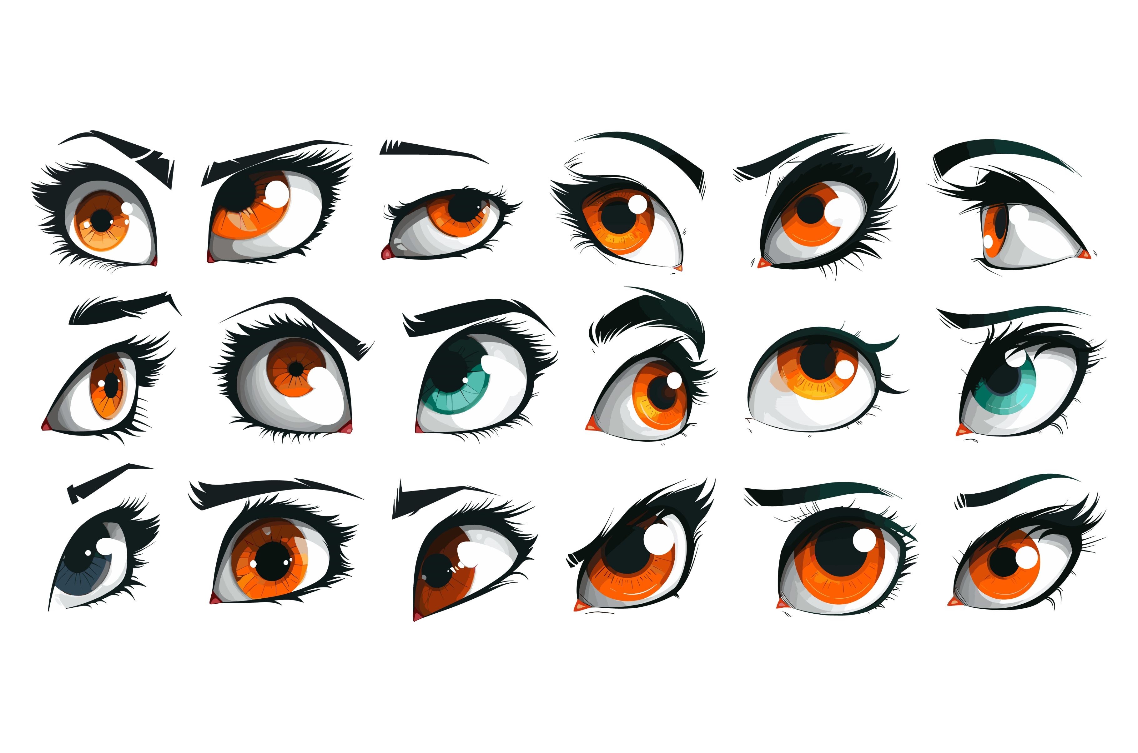 Cartoon Eyes of Different Shapes and, an Object Illustration by LadadikArt
