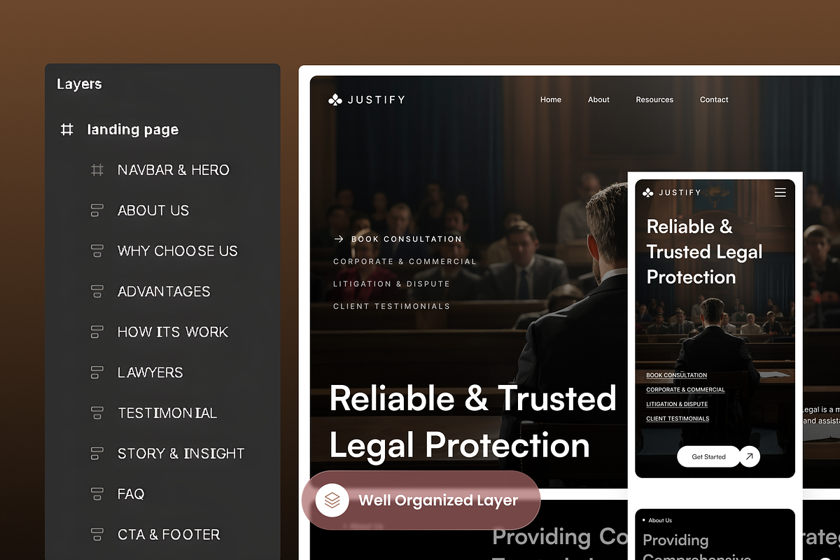 Justify - Law Firm Landing Page, a Landing Page Template by SLAB! Design